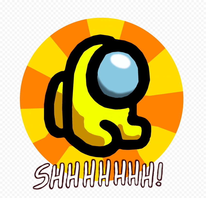 HD Yellow Among Us Mini Crewmate Shhh PNG | Citypng