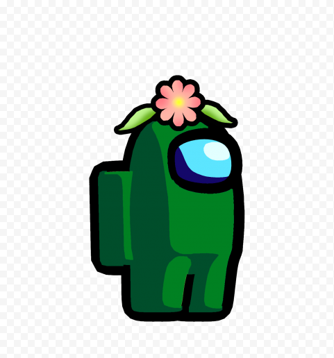 HD Green Among Us Character Flower Hat PNG | Citypng