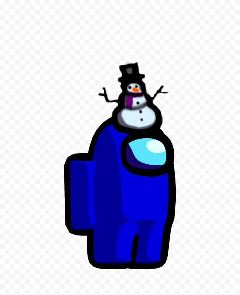 HD Blue Among Us Crewmate Character With Snowman Hat PNG | Citypng