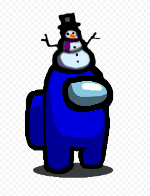 HD Among Us Blue Crewmate Character With Snowman Hat PNG | Citypng