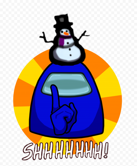 HD Blue Among Us Crewmate Shhh Logo With Snowman Hat PNG | Citypng