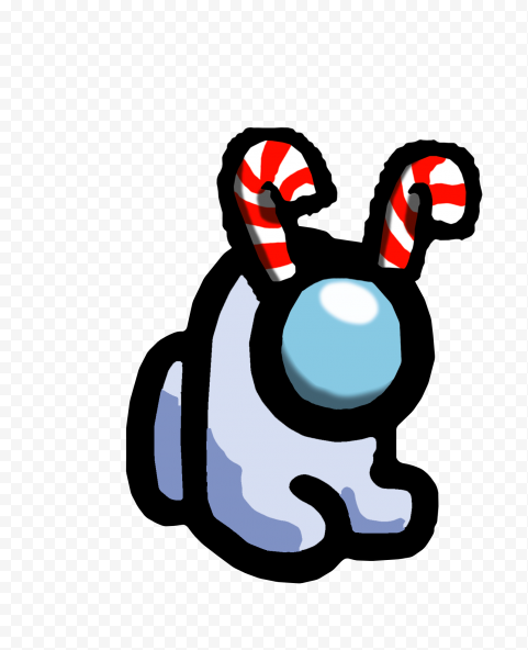 HD White Among Us Mini Crewmate Baby With Candy Cane Hat PNG | Citypng