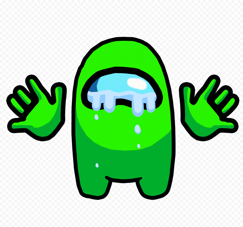 HD Lime Among Us Crewmate Front View Cry PNG | Citypng