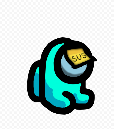HD Cyan Among Us Mini Crewmate Baby Sus Sticky Note Hat PNG | Citypng