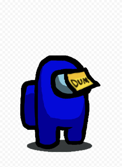 HD Among Us Blue Crewmate Character With Dum Sticky Note Hat PNG | Citypng