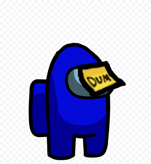 HD Among Us Yellow Crewmate Character With Dum Sticky Note Hat PNG ...