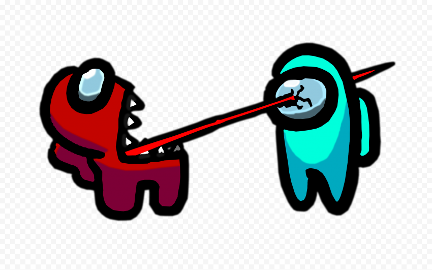 HD Among Us Crewmate Red Character Kill Cyan PNG | Citypng