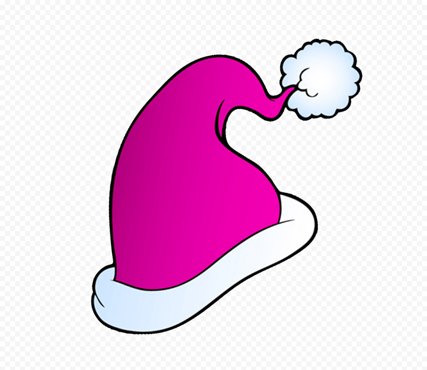 HD Cute Pink Christmas Santa Hat Cartoon Clipart PNG | Citypng