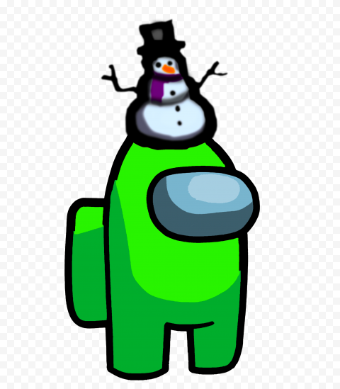 HD White Among Us Mini Crewmate Baby With Snowman Hat PNG | Citypng