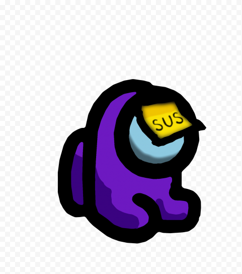 HD Purple Among Us Mini Crewmate Baby Sus Sticky Note Hat PNG | Citypng