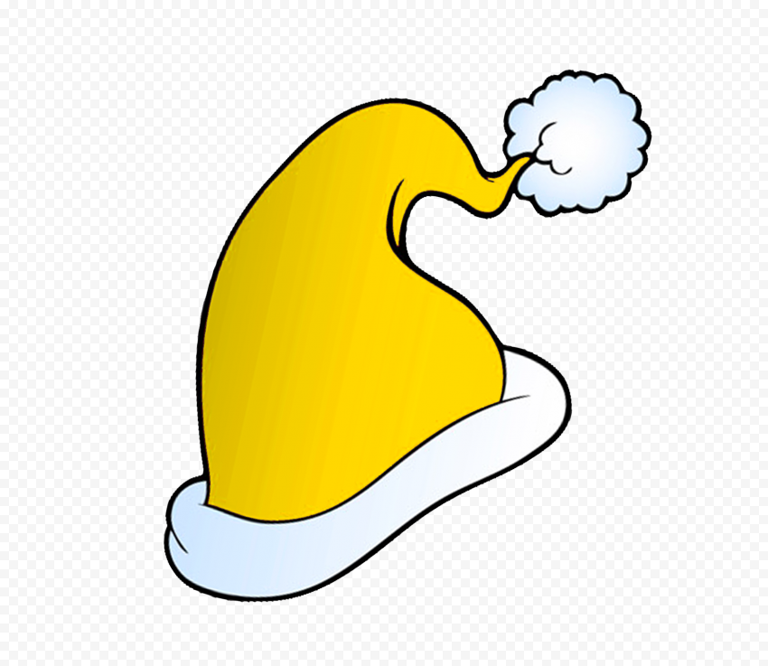 HD Cute Yellow Christmas Santa Hat Cartoon Clipart PNG | Citypng