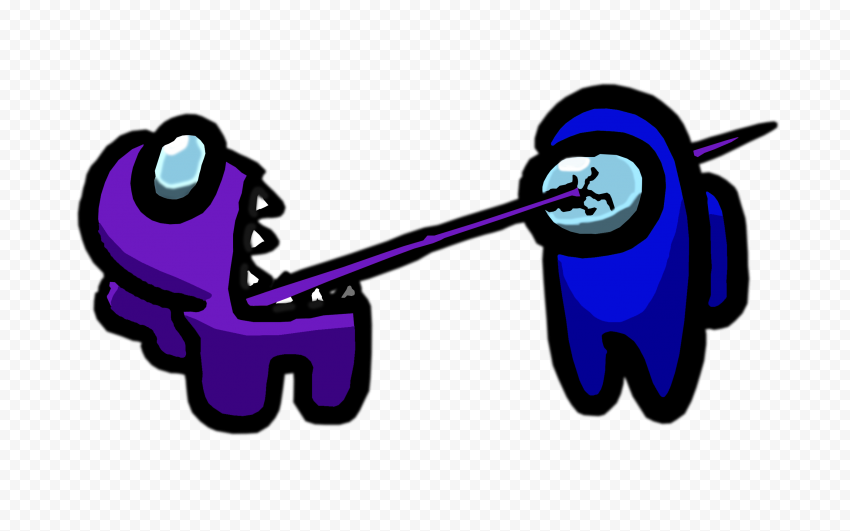 HD Among Us Crewmate Purple Character Tongue Kill Blue PNG | Citypng