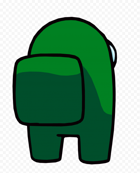 HD Green Among Us Character Back View PNG | Citypng
