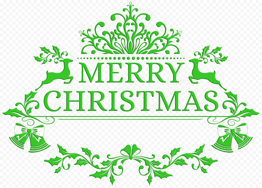 HD Beautiful Merry Christmas Green Logo Text PNG | Citypng