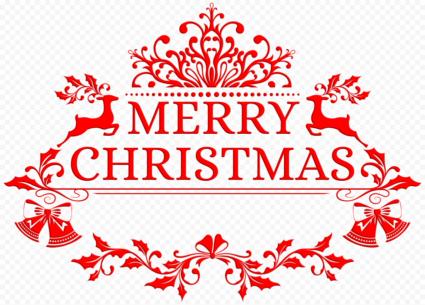 HD Beautiful Merry Christmas Red Logo Text PNG | Citypng
