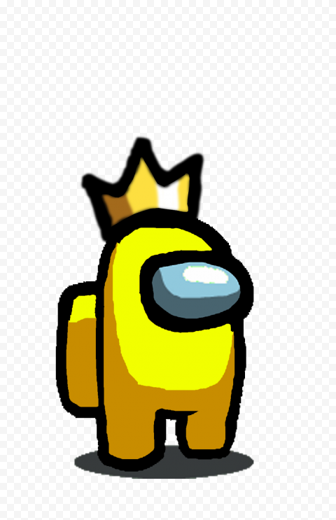 HD Among Us Yellow Crewmate Character With Crown Hat PNG | Citypng