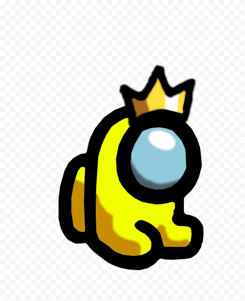 HD Yellow Among Us Mini Crewmate Baby With Crown Hat PNG | Citypng