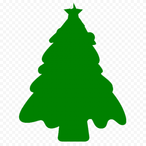 HD Green Christmas Tree Shape Silhouette Icon PNG | Citypng