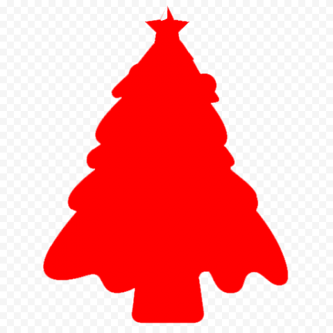 HD Red Christmas Tree Shape Silhouette Icon PNG | Citypng
