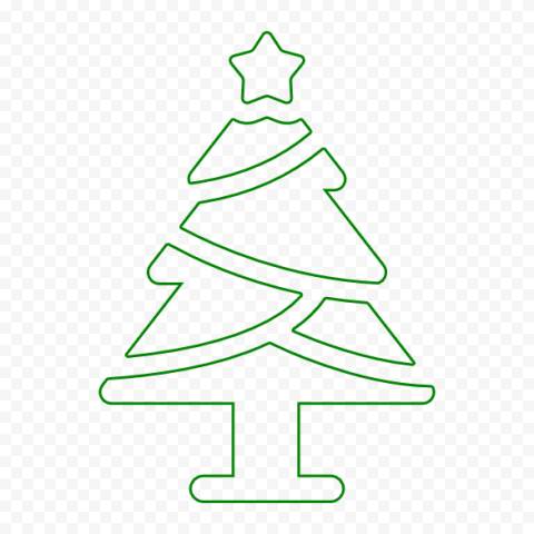 HD Green Outline Christmas Tree Icon PNG | Citypng