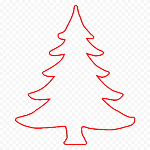 HD Simple Red Outline Christmas Tree PNG | Citypng