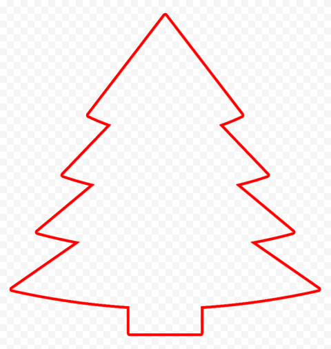 HD Red Outline Christmas Tree Clipart PNG | Citypng