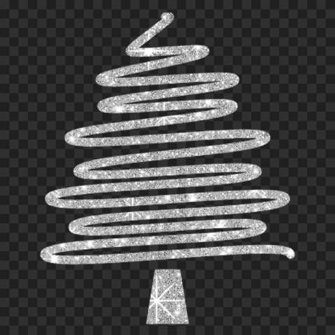HD Creative Silver Glitter Christmas Tree Ribbon Line Style PNG | Citypng