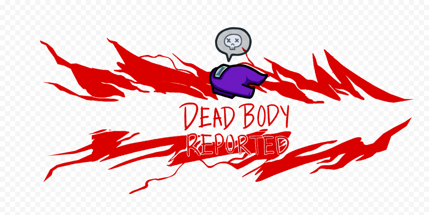 HD Red Among Us Crewmate Character Dead Body Blood Splatter PNG | Citypng