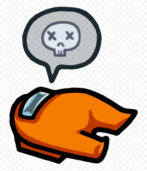 HD Among Us Crewmate Orange Character Dead Body PNG | Citypng
