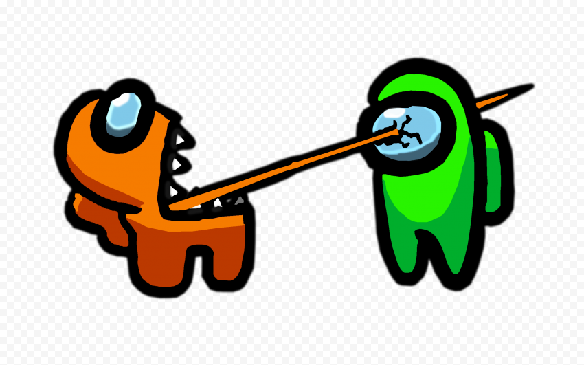 HD Among Us Crewmate Orange Character Tongue Kill Lime PNG | Citypng