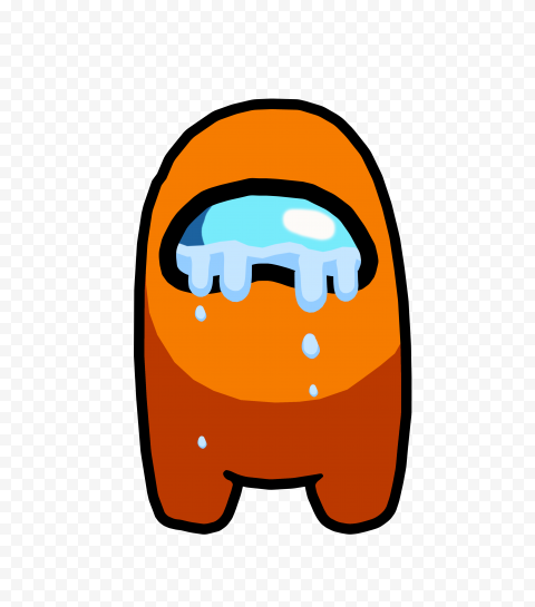 HD Orange Among Us Crewmate Front View Crying PNG | Citypng
