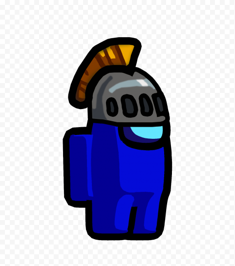 HD Among Us Crewmate Blue Character With Knight Helmet PNG | Citypng