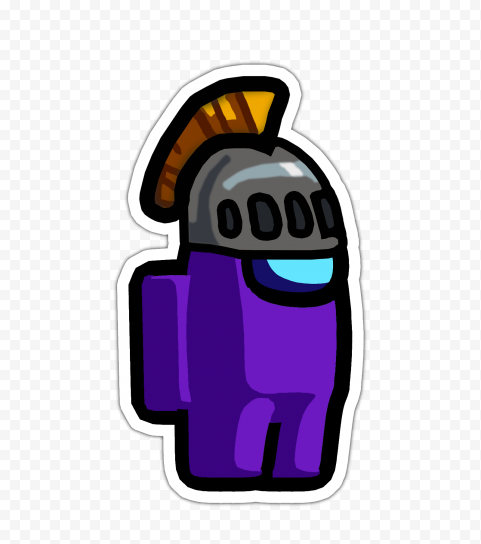 HD Among Us Crewmate Purple Character With Knight Helmet Stickers PNG ...