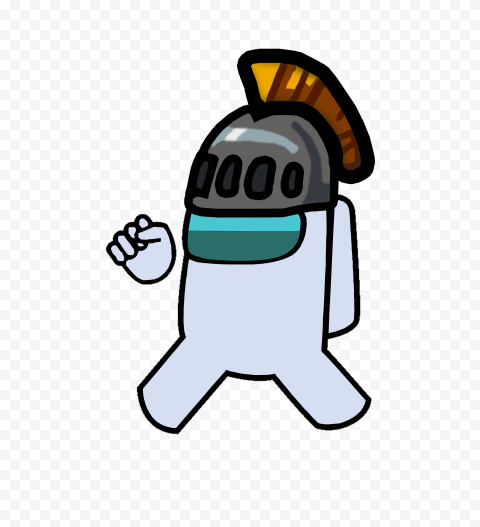 HD Among Us Crewmate White Character With Knight Helmet PNG | Citypng