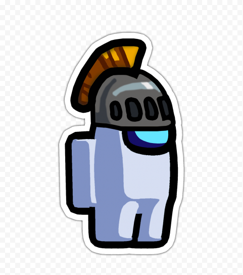 HD Among Us Crewmate White Character With Knight Helmet Stickers PNG ...