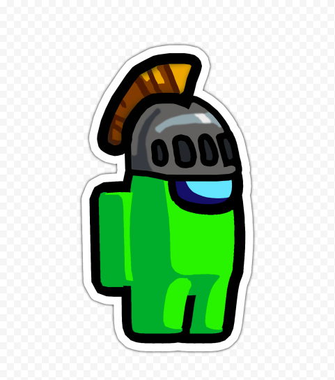 HD Lime Among Us Mini Crewmate Character Baby Knight Helmet PNG | Citypng