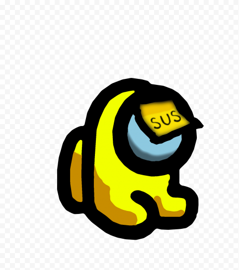 HD Yellow Among Us Mini Crewmate Baby Sus Sticky Note Hat PNG | Citypng