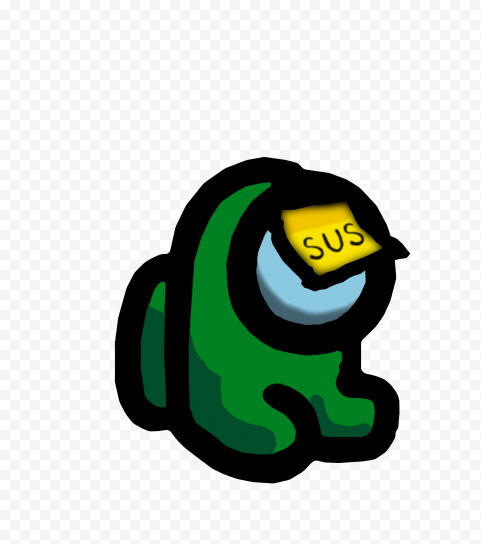 HD Green Among Us Mini Crewmate Baby Sus Sticky Note Hat PNG | Citypng