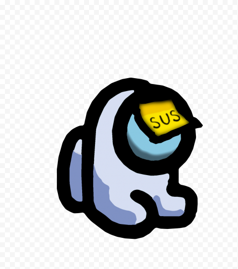 HD White Among Us Mini Crewmate Baby Sus Sticky Note Hat PNG | Citypng