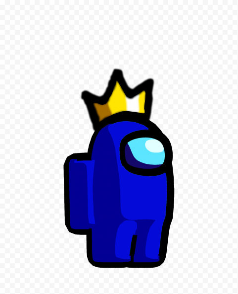 HD Blue Among Us Crewmate Character With Crown Hat PNG | Citypng