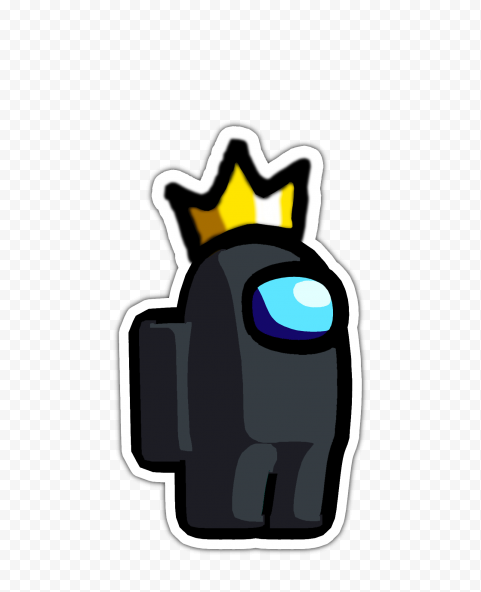 HD Black Among Us Character Crown Hat Stickers PNG | Citypng