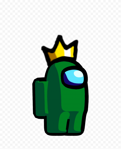 HD Green Among Us Crewmate Character With Crown Hat PNG | Citypng