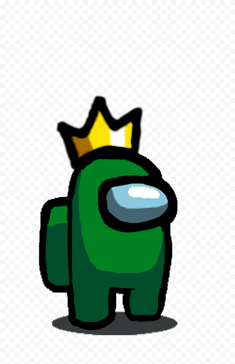 HD Among Us Green Crewmate Character With Crown Hat PNG | Citypng