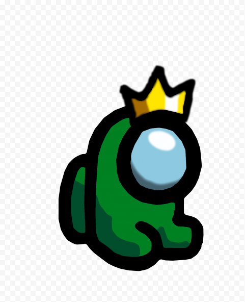 HD Green Among Us Mini Crewmate Baby With Crown Hat PNG | Citypng
