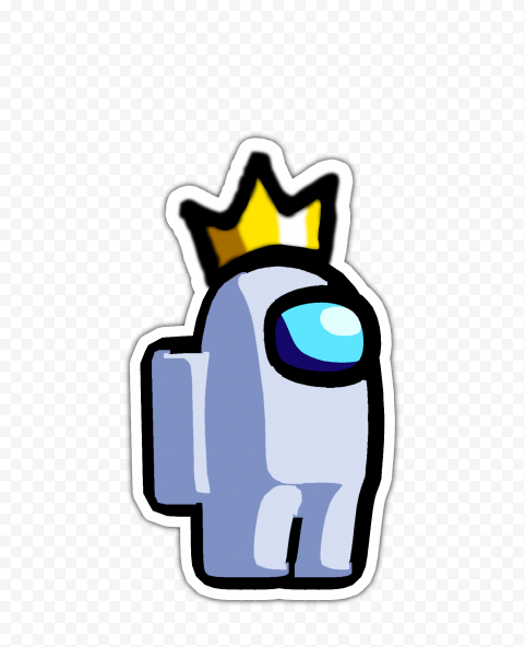 HD Yellow Among Us Character Crown Hat Stickers PNG | Citypng