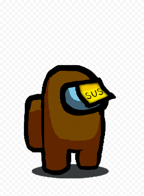 HD Among Us Brown Crewmate Character With Sus Sticky Note Hat PNG | Citypng