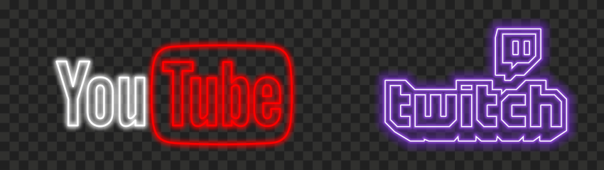 HD Neon Youtube & Twitch Logos Transparent PNG | Citypng