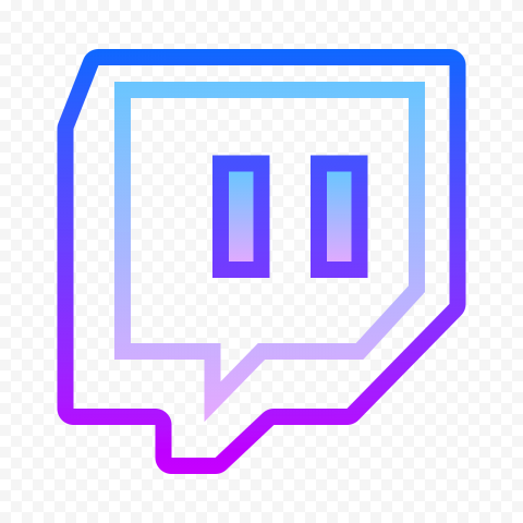 HD Beautiful Twitch Gradient Purple To Blue Outline Icon PNG | Citypng