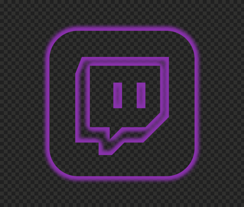 HD Purple Neon App Twitch Square Icon PNG | Citypng