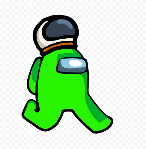 HD Lime Among Us Character Walking With Astronaut Helmet PNG | Citypng
